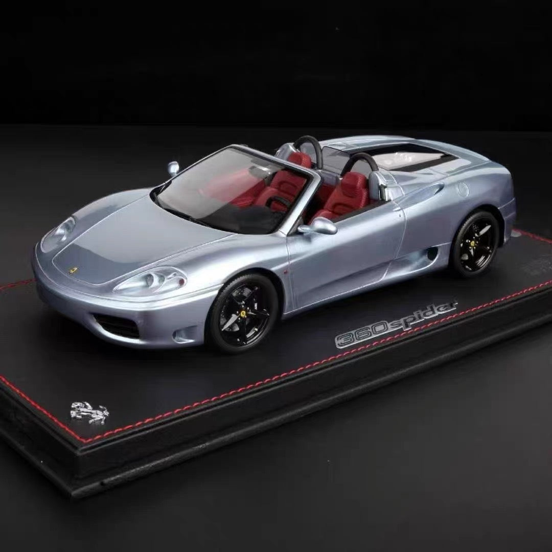 BBR 1/18 Ferrari 360 Modena Spider Metallic Silver Resin Model – Model ...